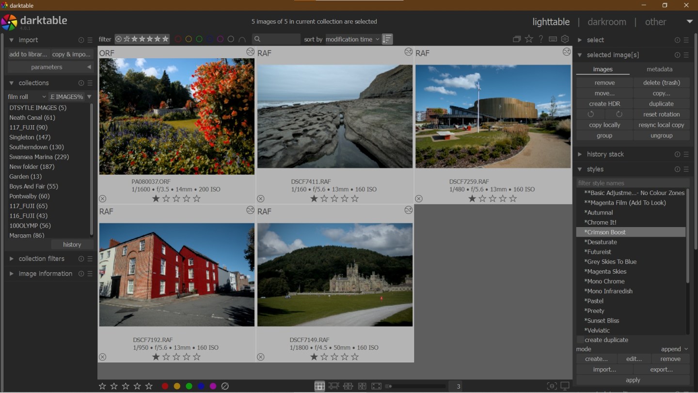 A selection of Darktable Styles – One Camera One Lens Photography