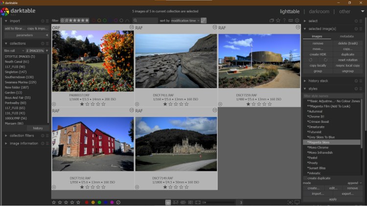 A selection of Darktable Styles – One Camera One Lens Photography