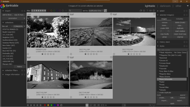 A selection of Darktable Styles – One Camera One Lens Photography